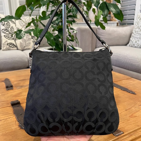Coach | Bags | Coach Madison Op Art Sateen Shoulder Hobo Bag | Poshmark